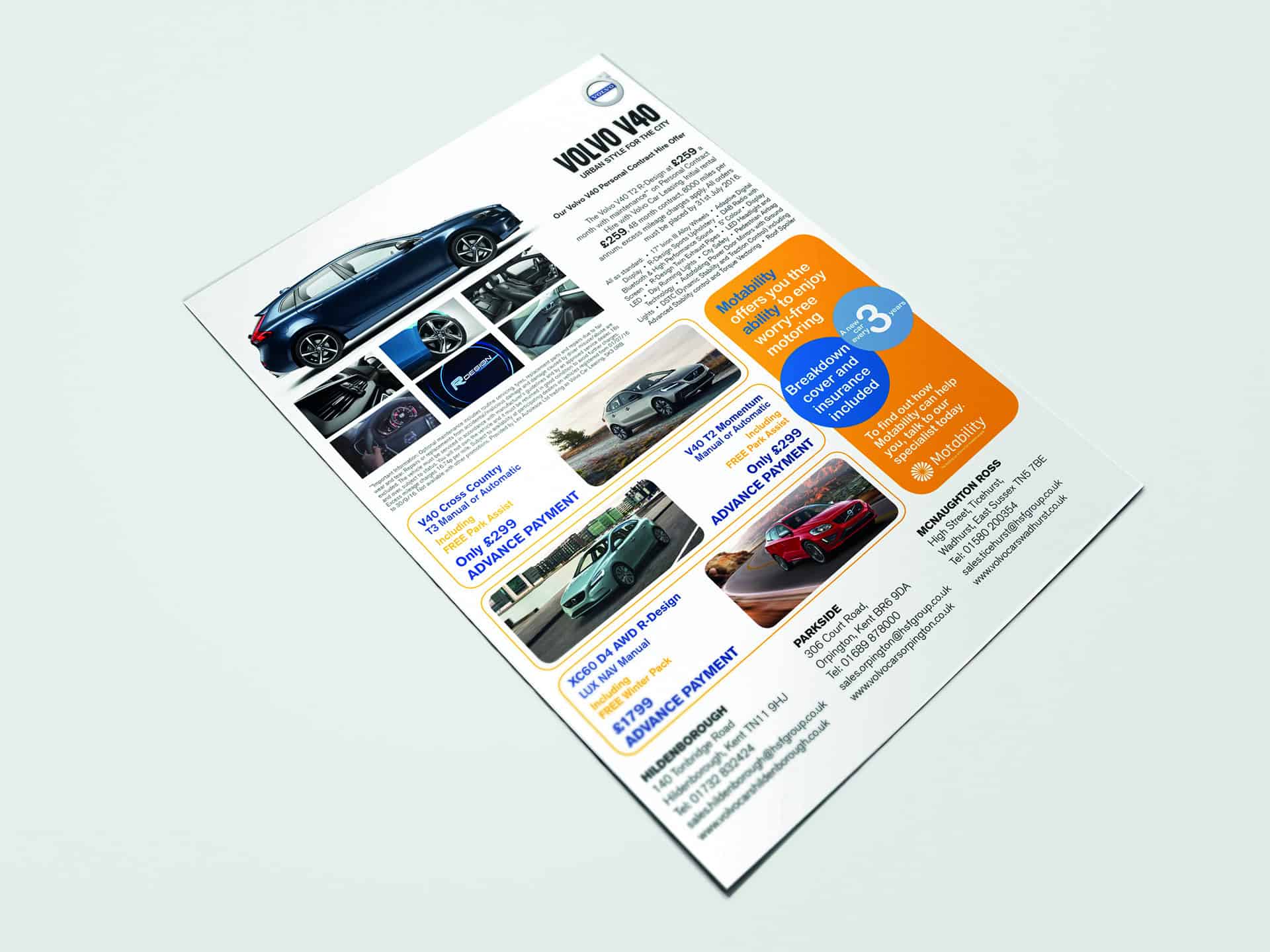 Volvo V40 Motability Advert Design - LOUCREATIVA